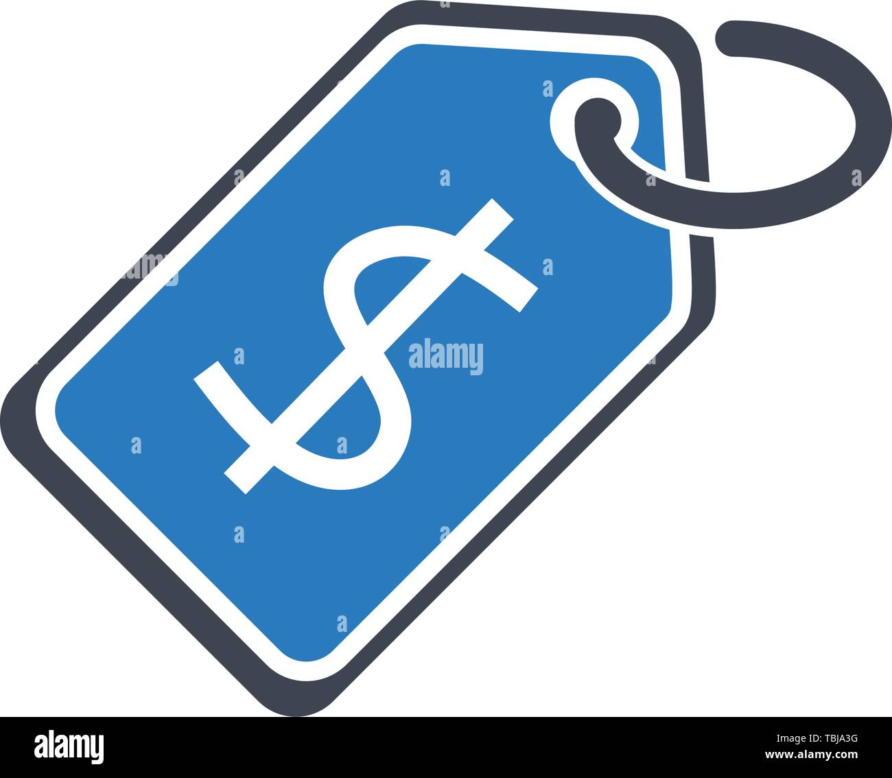 Dollar sign - label icon Vector illustration blue Stock Vector Image ...