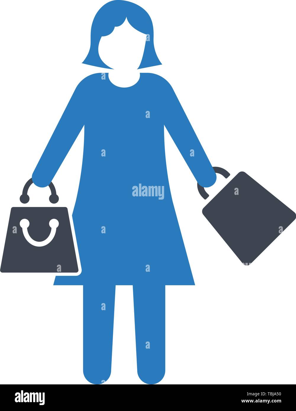 Girl shopper icon blue Stock Vector Image & Art - Alamy