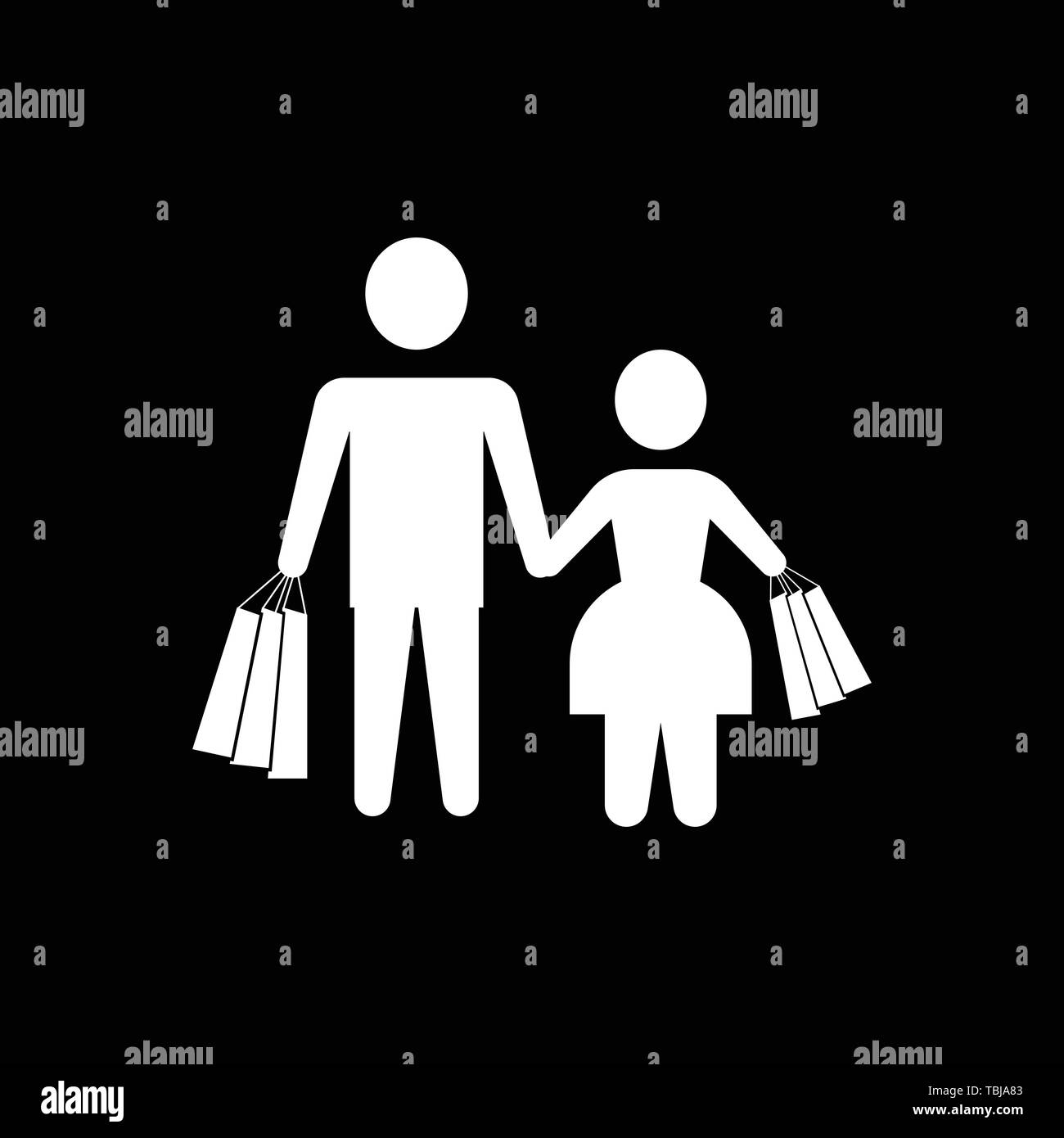 Girl icon simple element Black and White Stock Photos & Images - Alamy