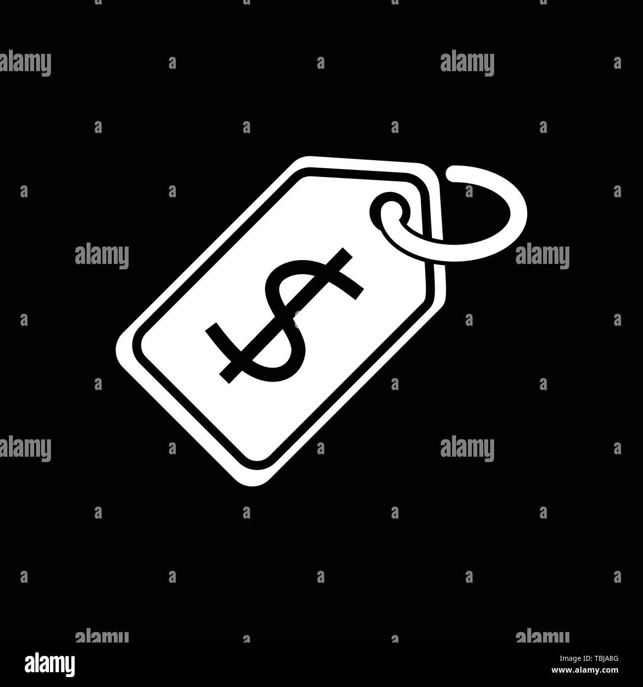 Dollar sign - label icon Vector illustration white Stock Vector Image ...