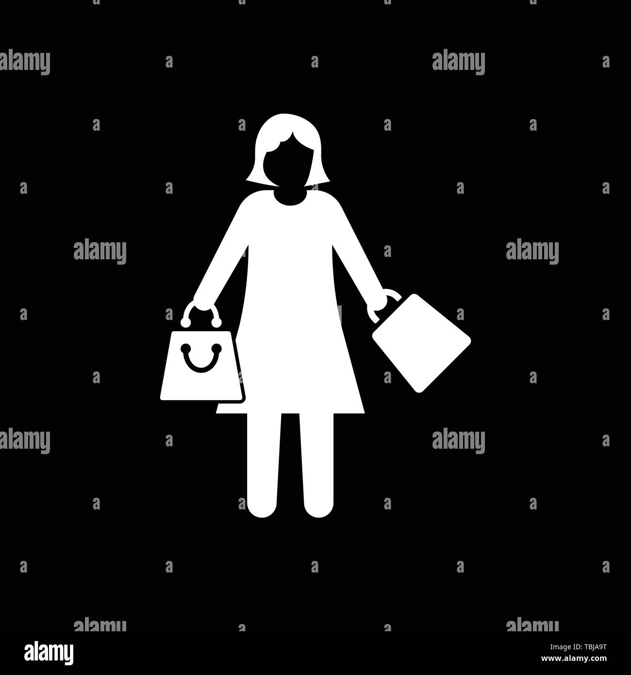 Girl icon simple element Black and White Stock Photos & Images - Alamy
