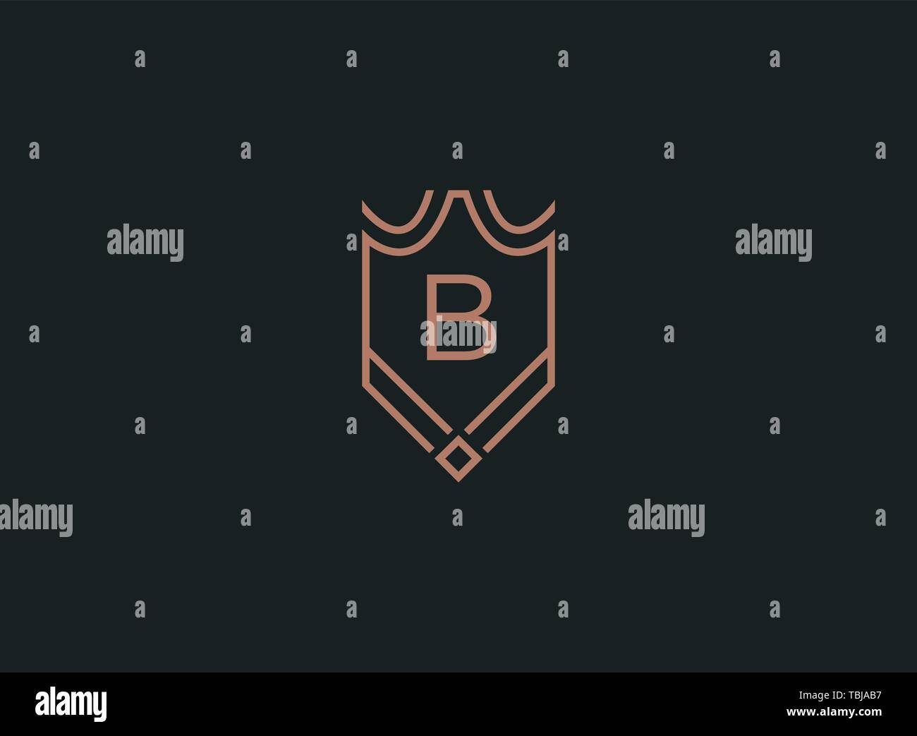 Luxury linear shield monogram letter B logo Stock Vector Image & Art ...