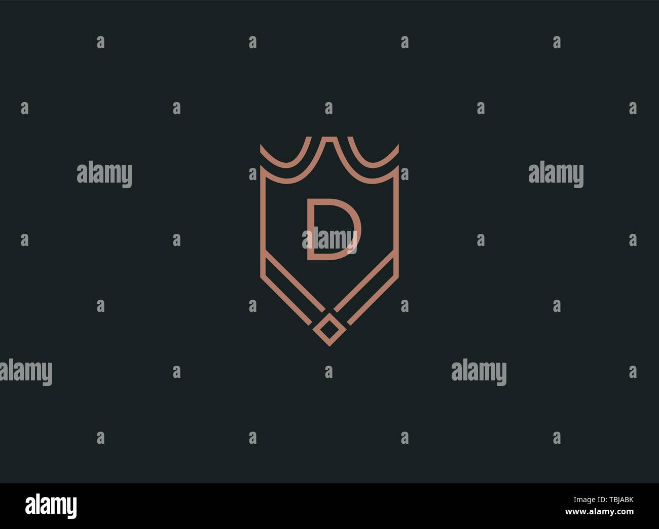 Luxury linear shield monogram letter D logo Stock Vector Image & Art ...