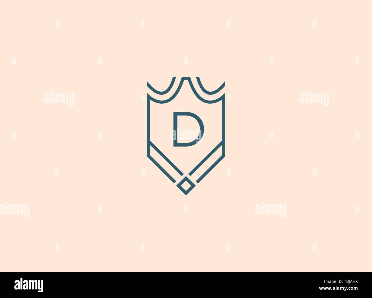 Luxury linear shield monogram letter D logo Stock Vector Image & Art ...