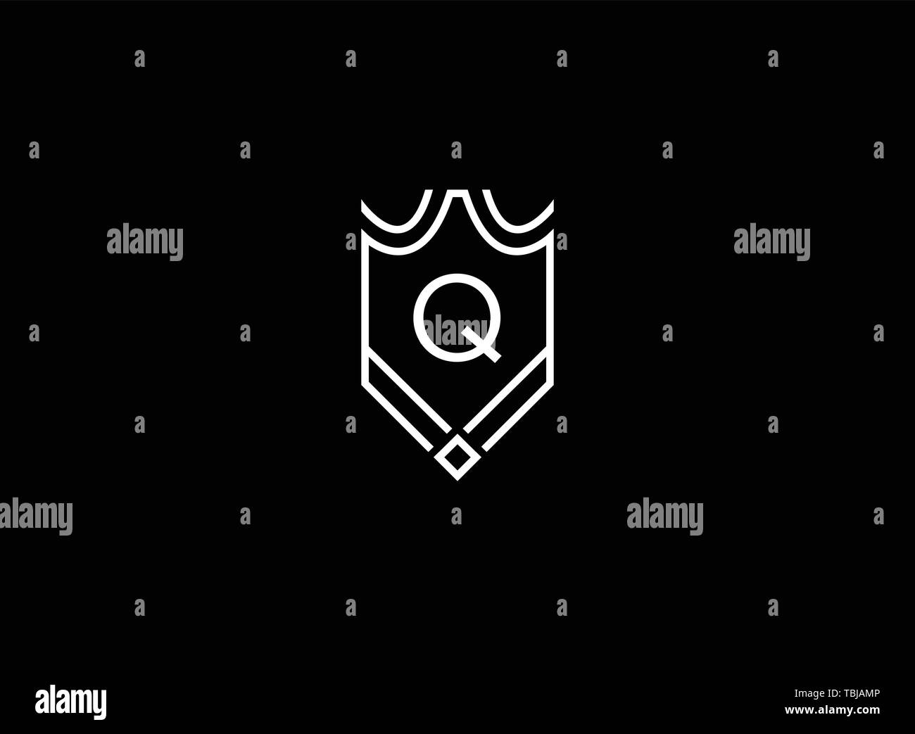 Luxury linear shield monogram letter Q logo Stock Vector Image & Art ...