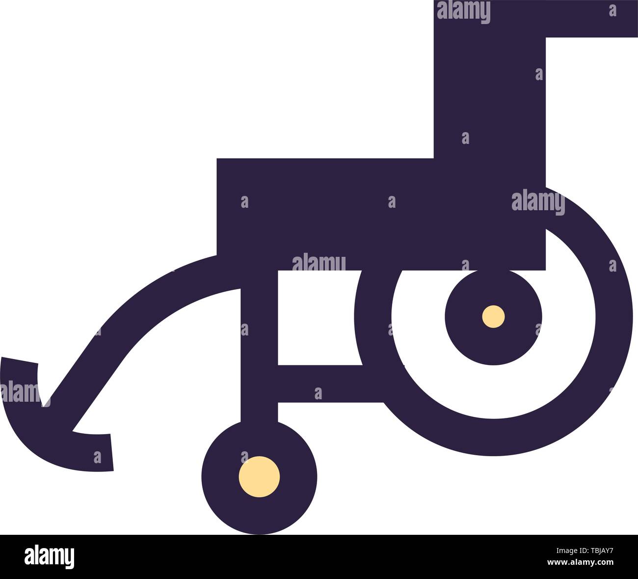 Wheelchair isolated on white background - Flat style vector Stock ...