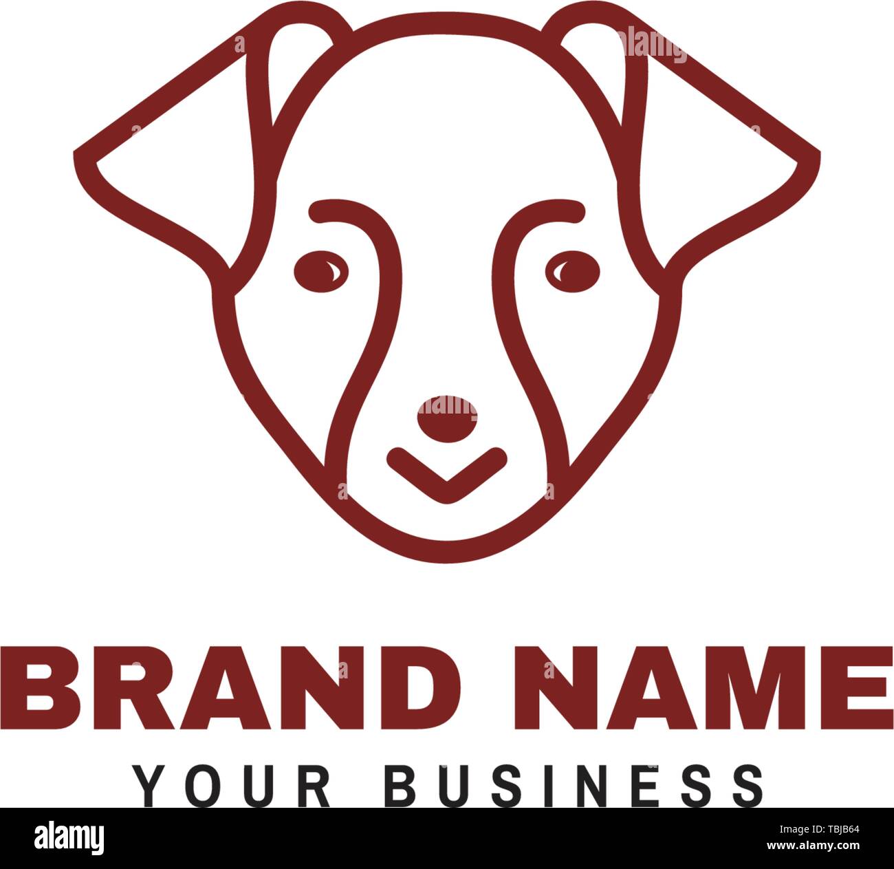 Dog head minimal logo Stock Vector Image & Art - Alamy