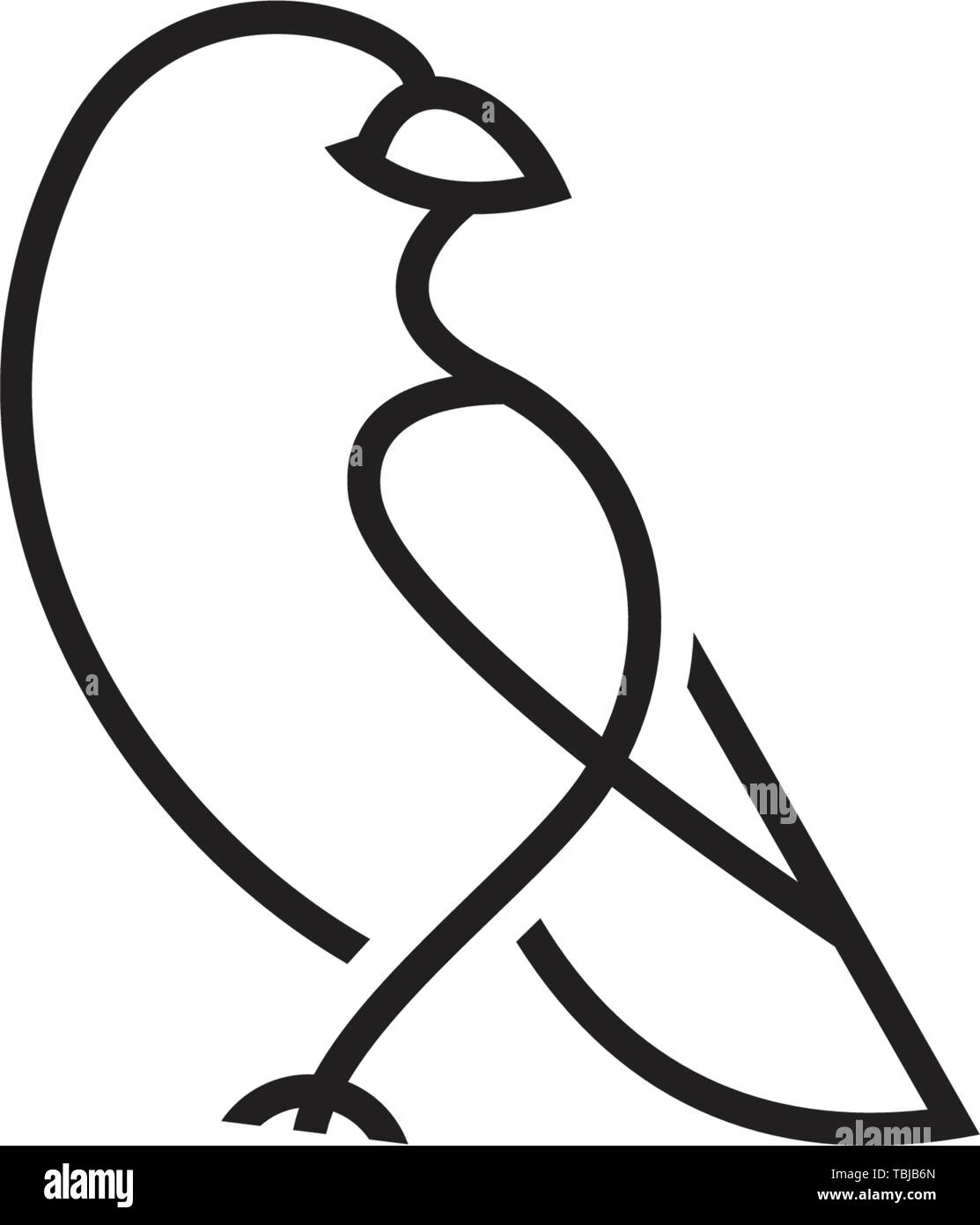 Bird line art logo vector Stock Vector Image & Art - Alamy
