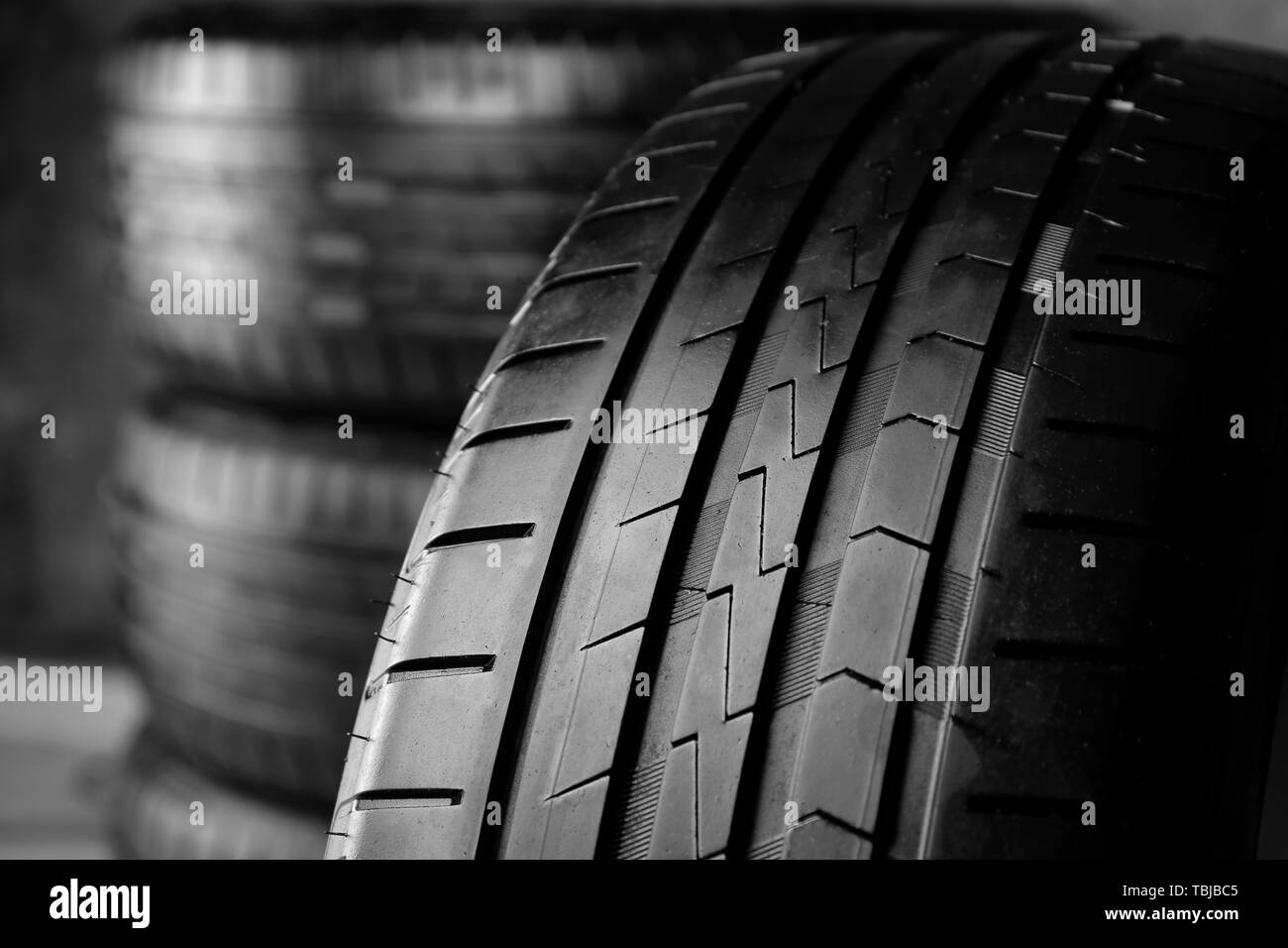 Black wall tire Black and White Stock Photos & Images - Alamy