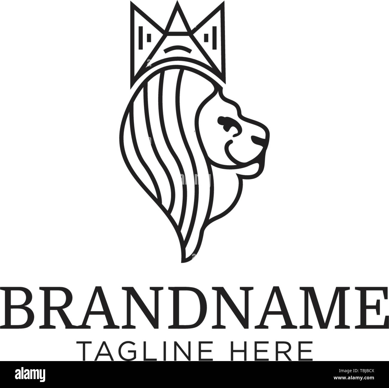 Logo of lion with crown Black and White Stock Photos & Images - Alamy