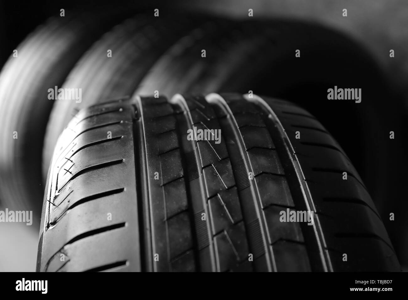 Black wall tire Black and White Stock Photos & Images - Alamy