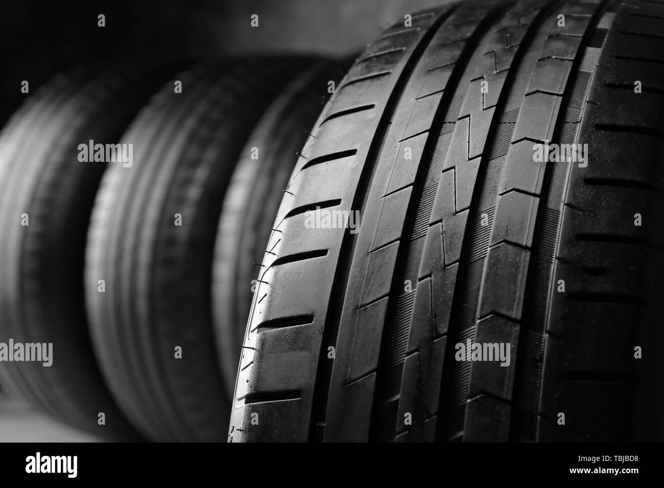 Black wall tire Black and White Stock Photos & Images - Alamy