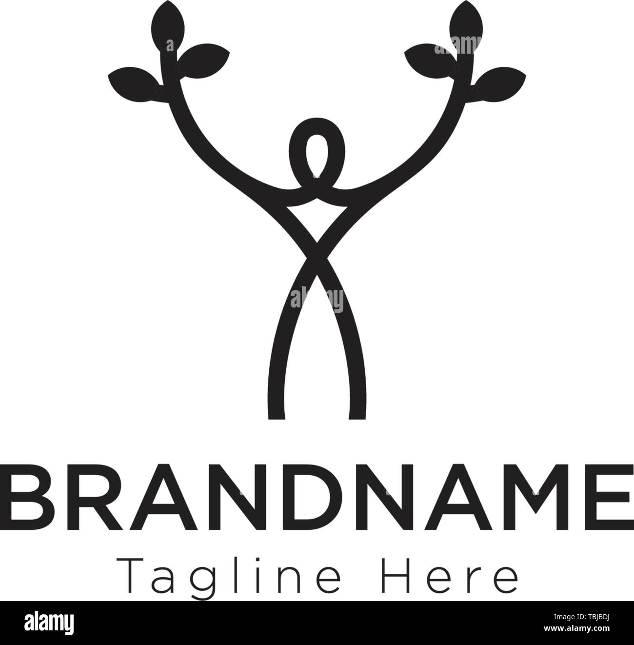 Man tree logo black Stock Vector Image & Art - Alamy