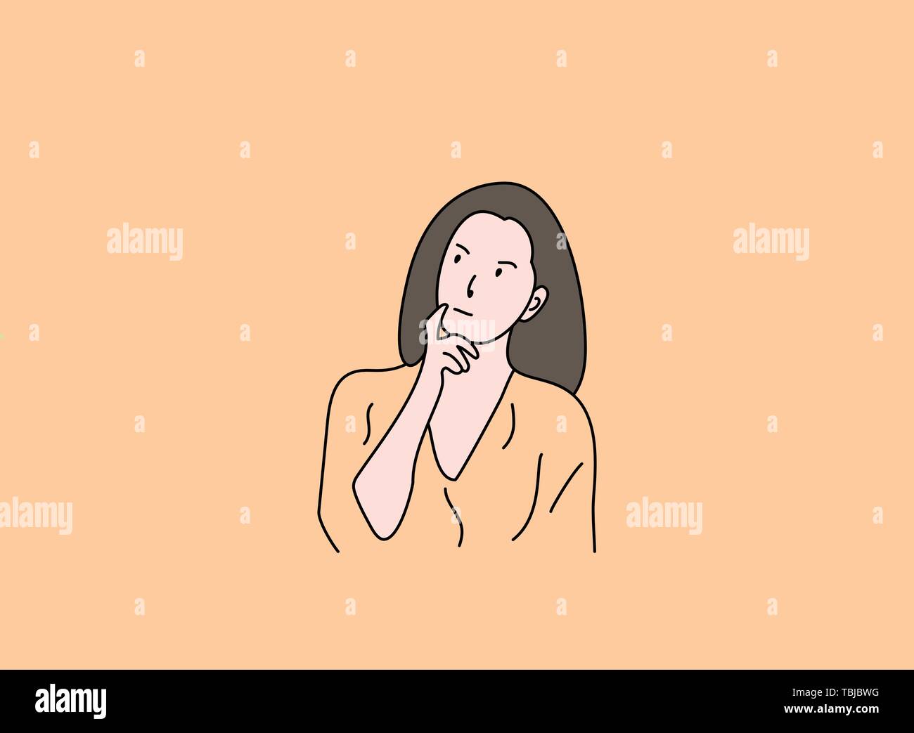 Vector illustration of Cartoon woman thinking Stock Vector Image & Art ...