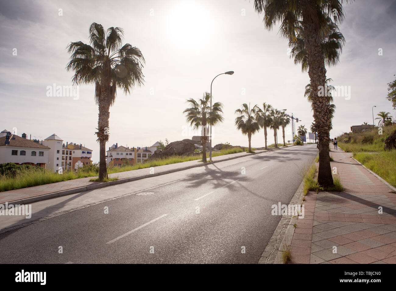 image of roadside and buildings in spain Stock Photo - Alamy