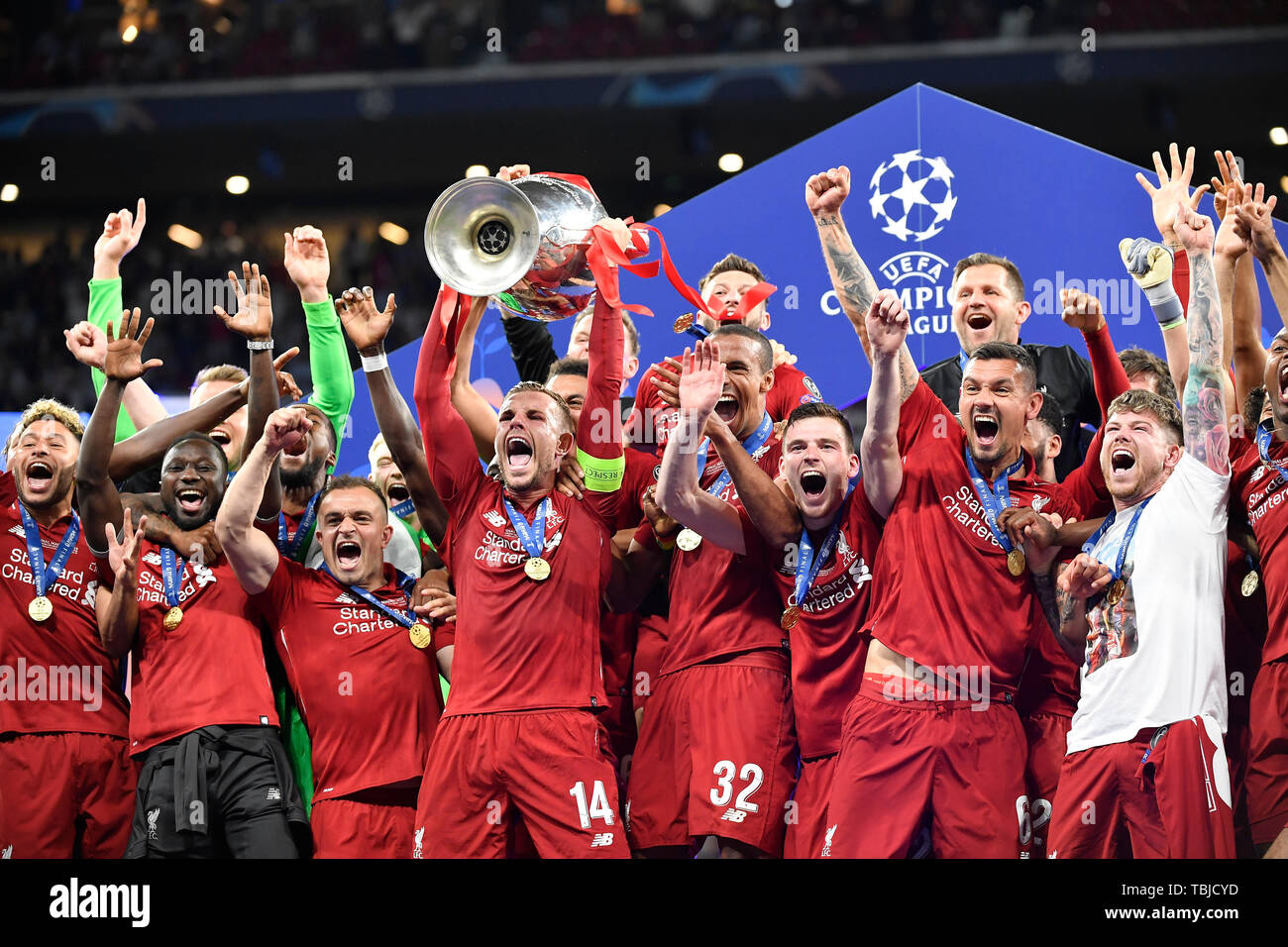 Liverpool champions league trophy hi-res stock photography and images ...