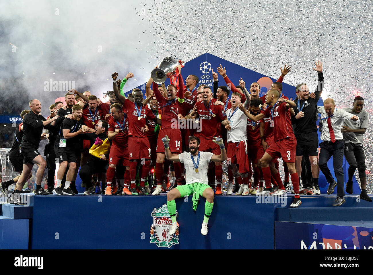 Madrid, Spain. 01st June, 2019. Liverpool's player celebrate with the ...