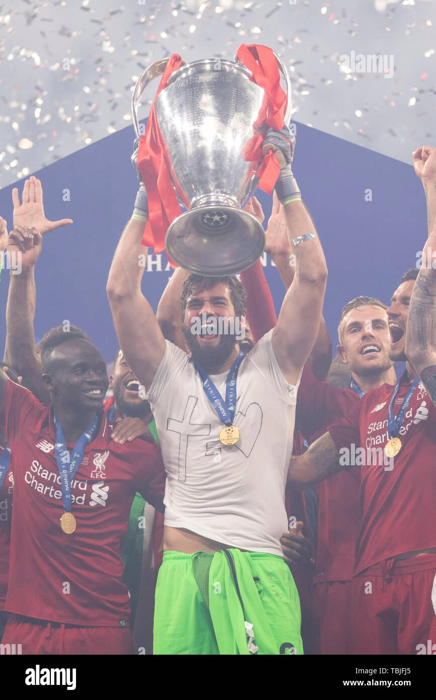 Madrid, Spain. 1st June, 2019. Alisson Ramses Becker (Liverpool FC ...