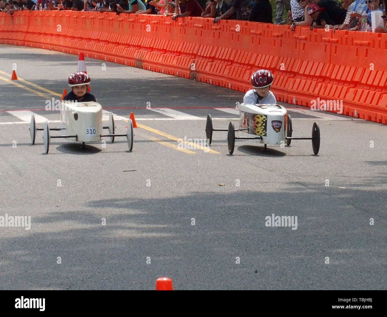 New York, USA. 1st June, 2019. Soap Box Derby event held at the Michael ...