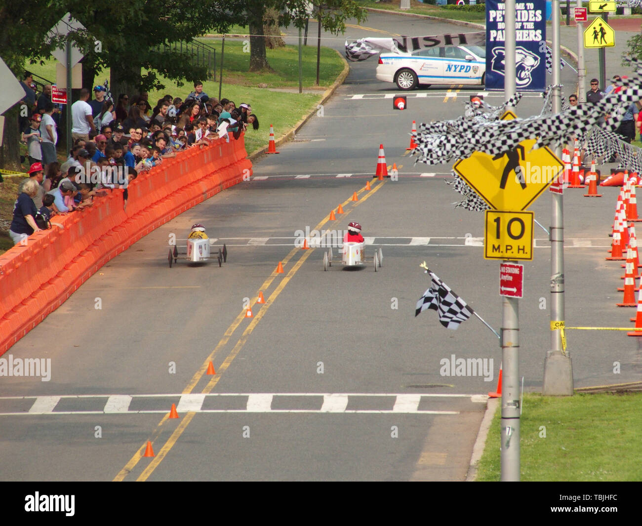 New York, USA. 1st June, 2019. Soap Box Derby event held at the Michael ...