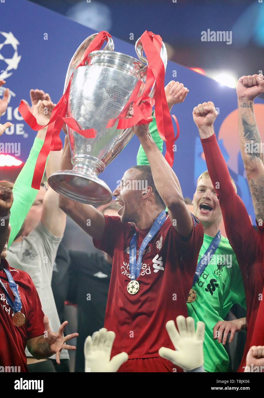 Uefa champions league trophy ceremony hi-res stock photography and images - Alamy