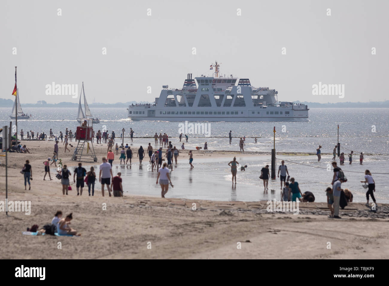 02 June 2019, Germany (German), Norderney: The ferry of the Frisia ...
