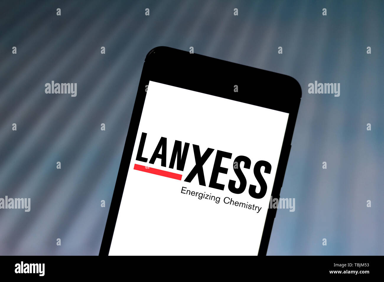 Brazil. 1st June, 2019. In this photo illustration a Lanxess logo seen ...