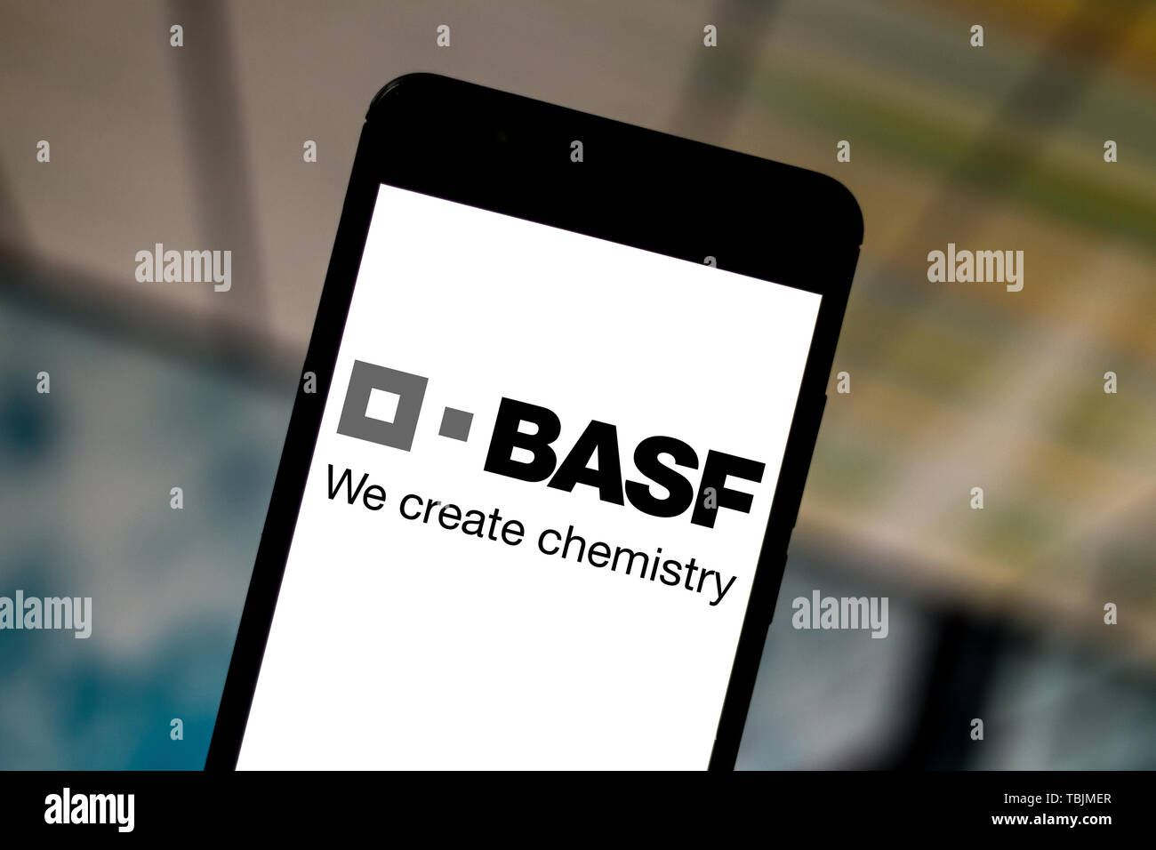 Brazil. 1st June, 2019. In this photo illustration a BASF logo seen ...