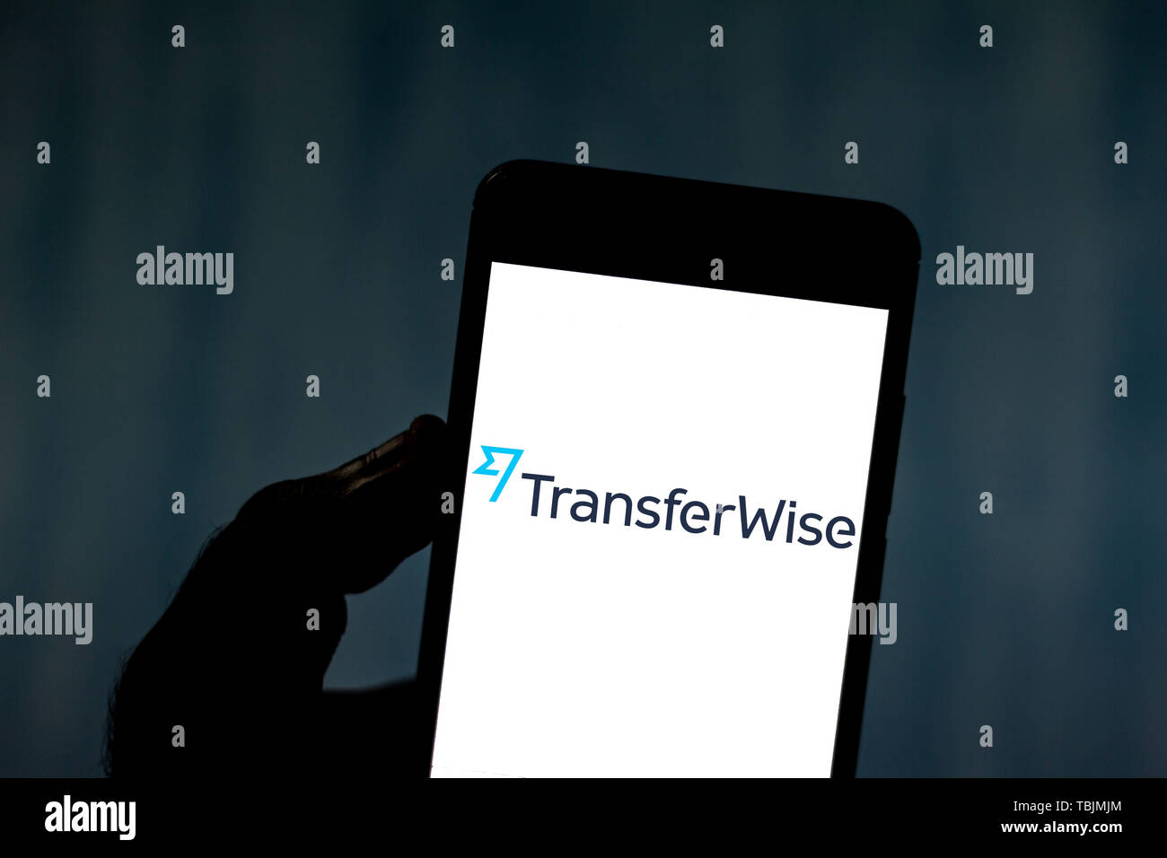 Brazil. 1st June, 2019. In this photo illustration a TransferWise logo seen displayed on a ...