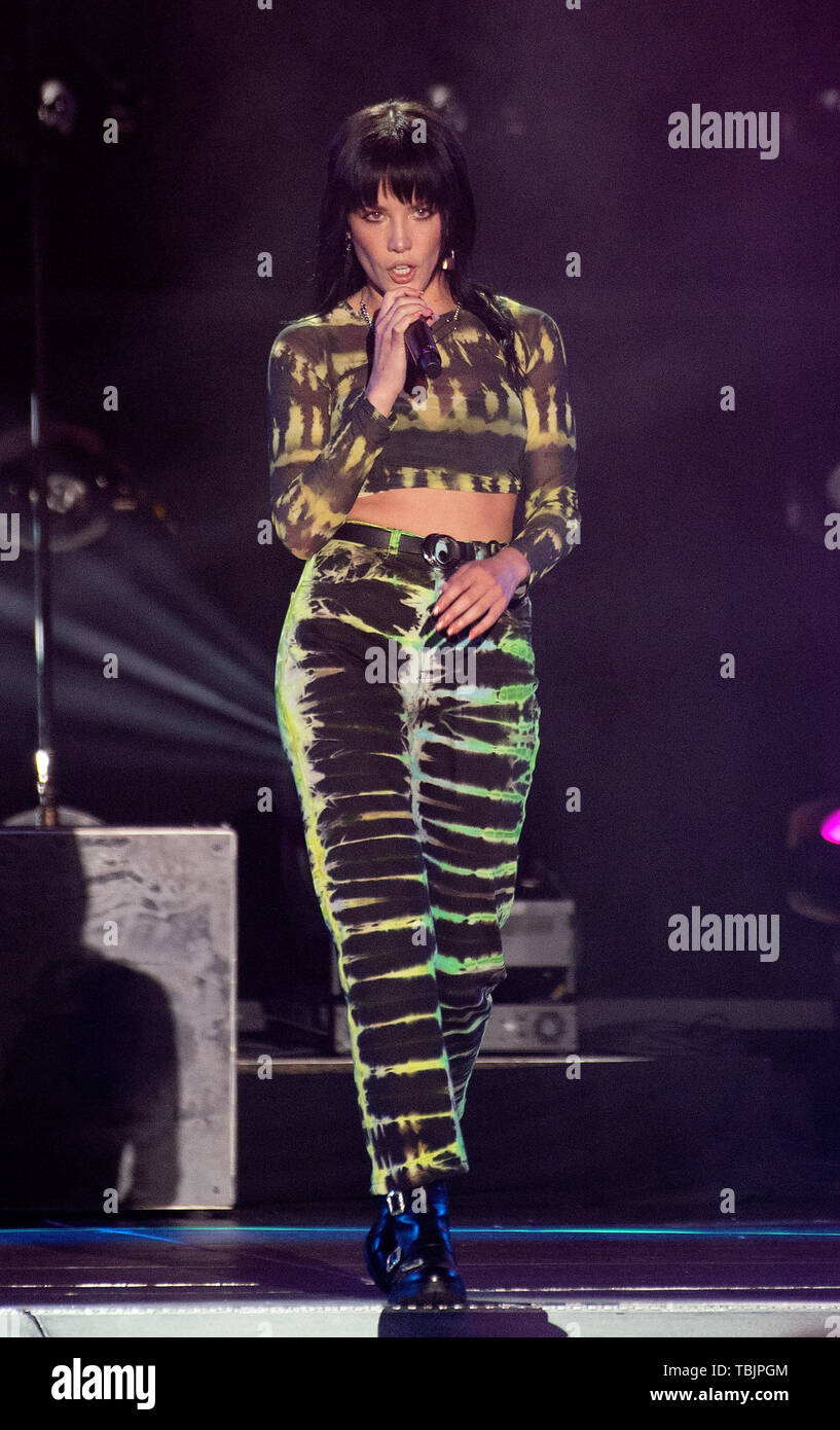 CARSON, CALIFORNIA - JUNE 01: Halsey performs onstage at 2019 ...