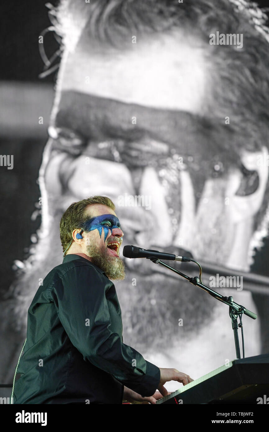 London, UK. Sunday, 2 June, 2019, John Grant performing on stage in ...