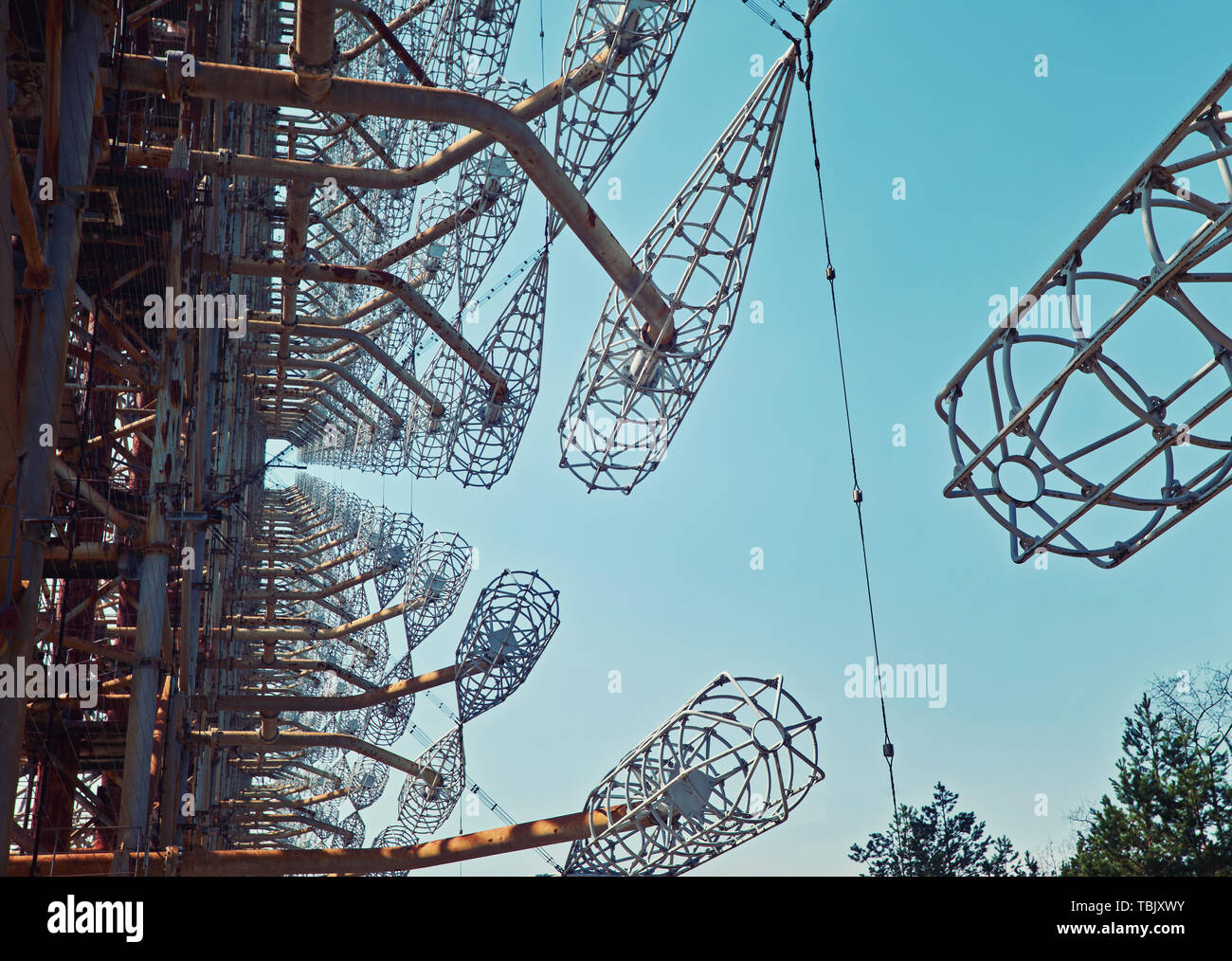 military secret object antenna radar Doug in Chernobyl in Ukraine Stock ...