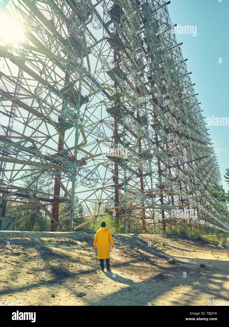 Large antenna field. Soviet radar system Duga at Chernobyl nuclear ...