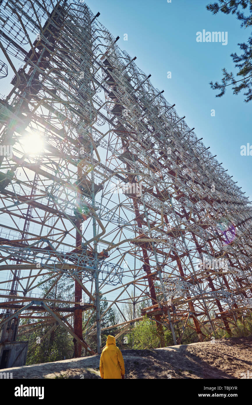 Large antenna field. Soviet radar system Duga at Chernobyl nuclear ...