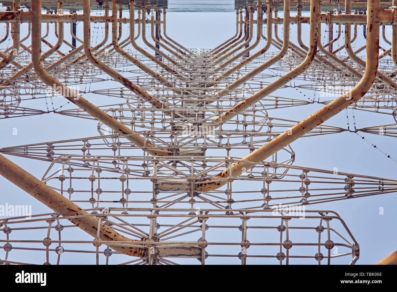 Large antenna field. Soviet radar system Duga at Chernobyl nuclear ...