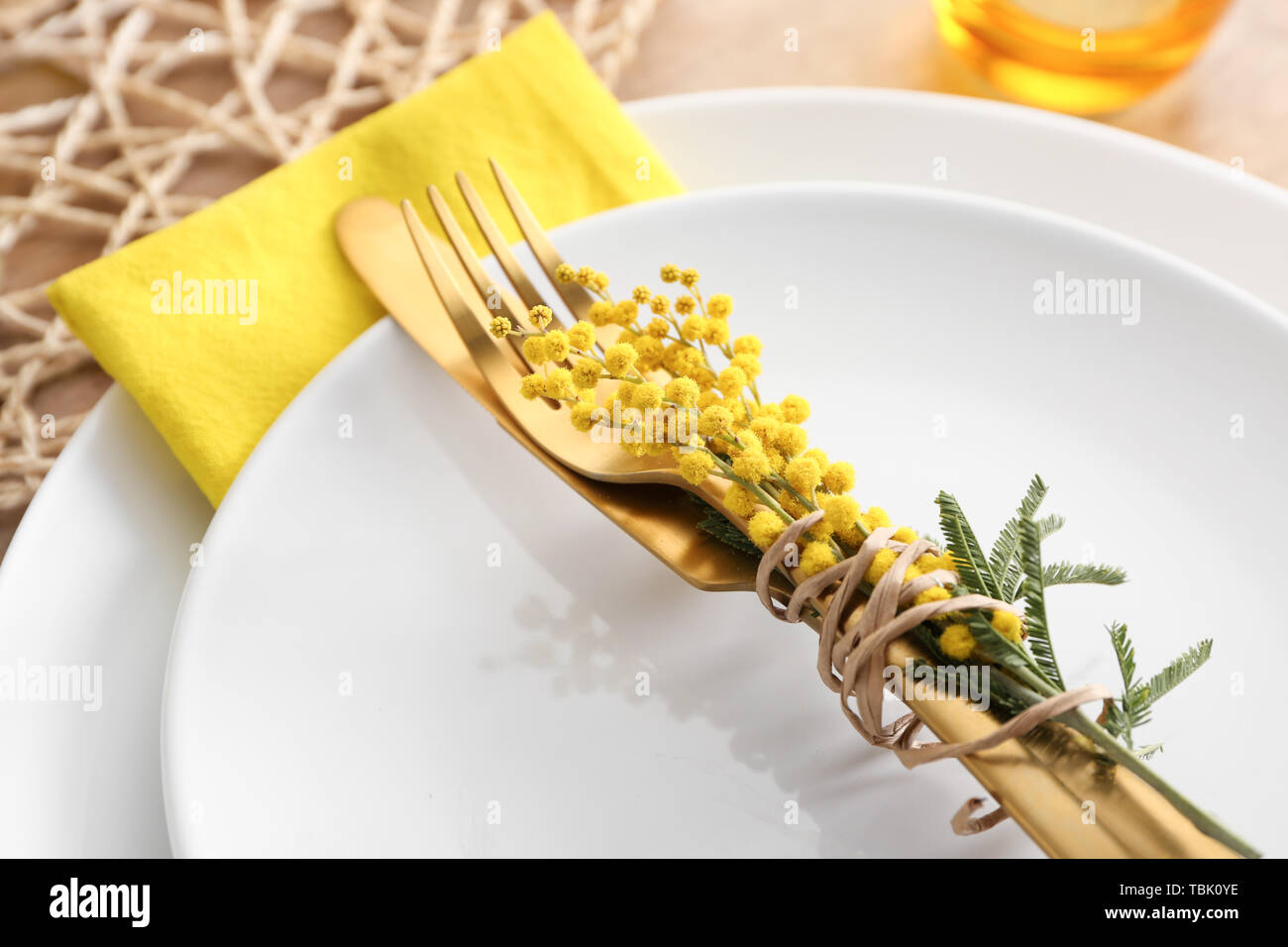 Beautiful table setting mimosa hi-res stock photography and images - Alamy