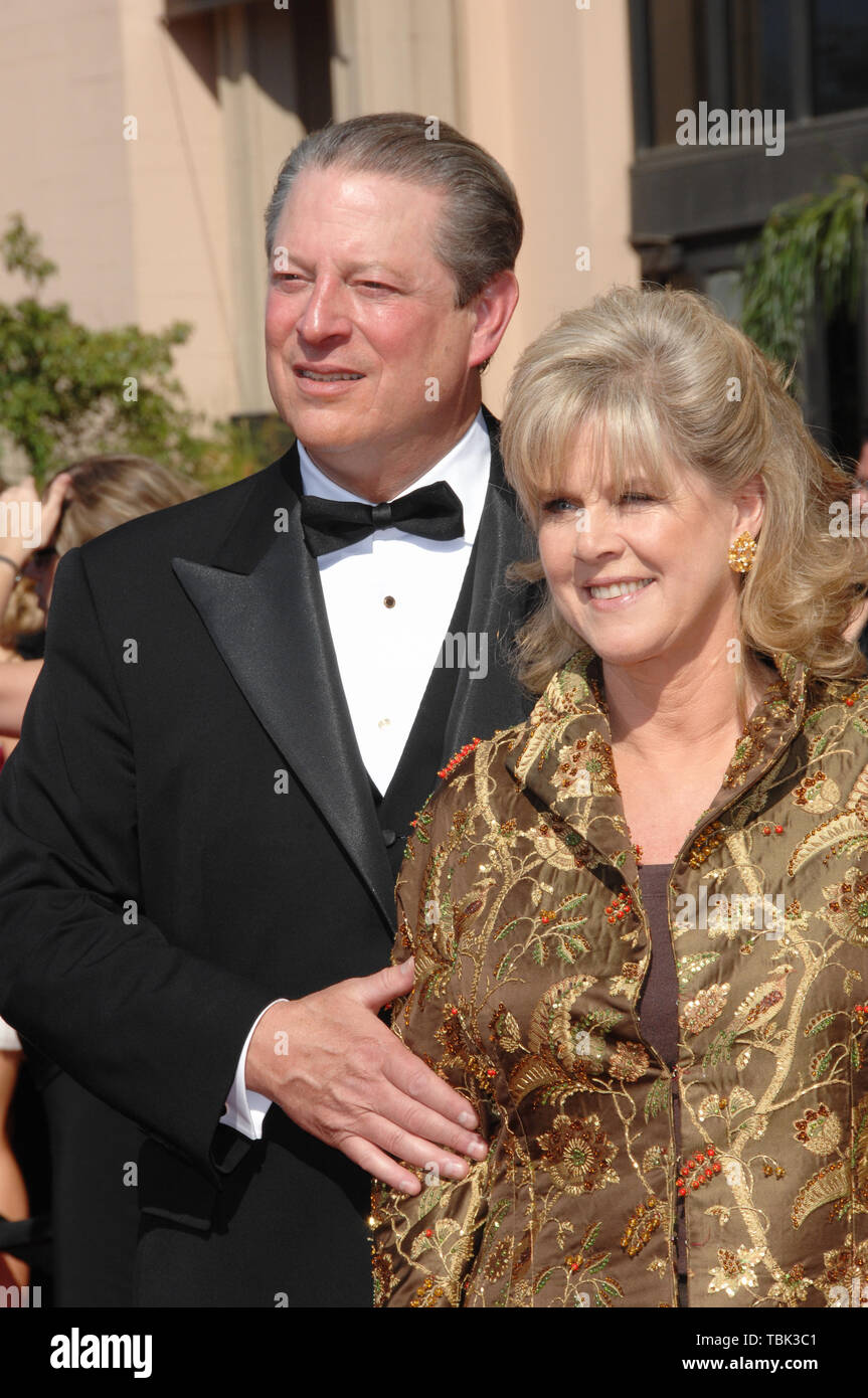 LOS ANGELES, CA. September 16, 2007: Al Gore & wife Tipper Gore at the ...