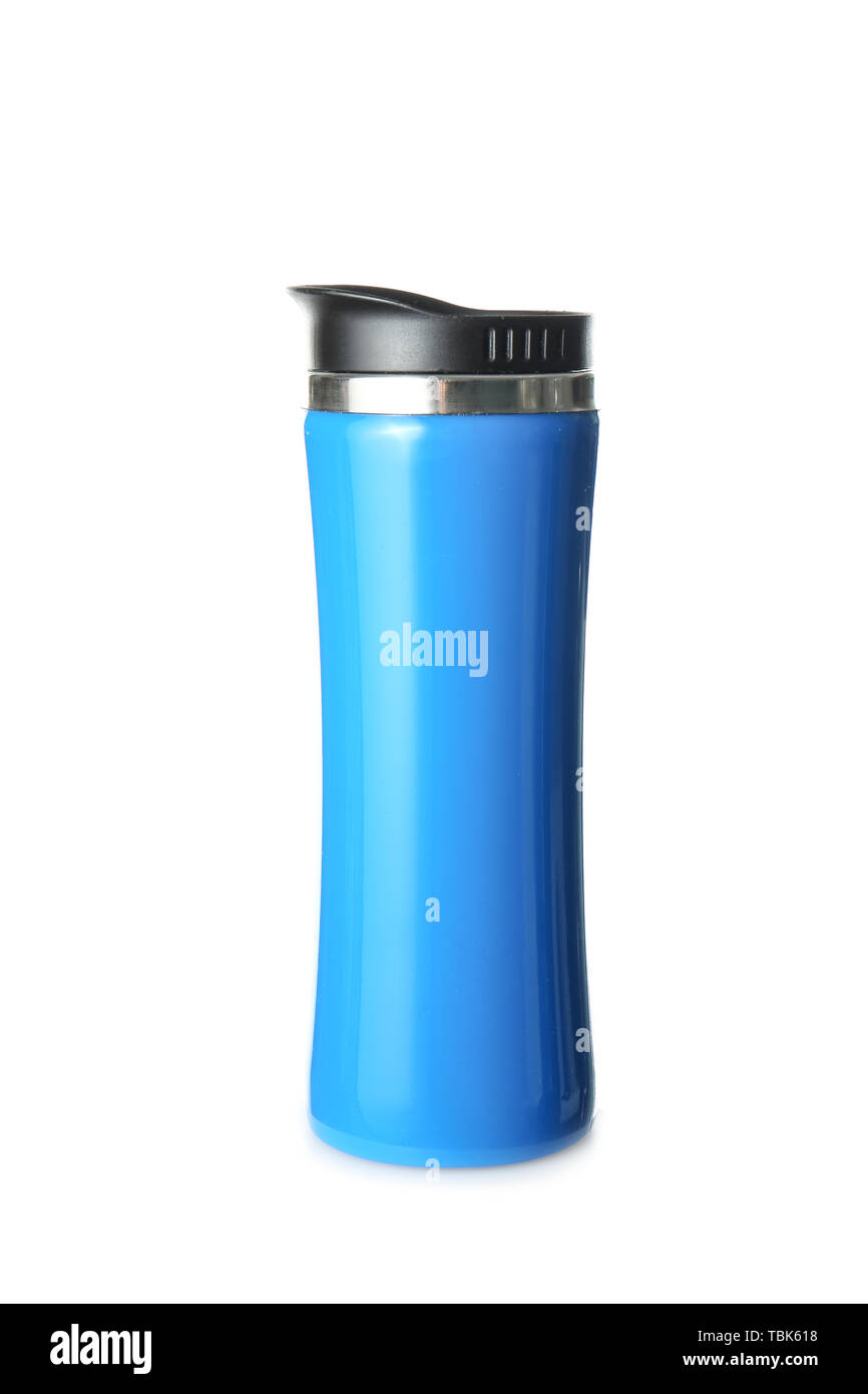 Thermos flask on white background Stock Photo - Alamy