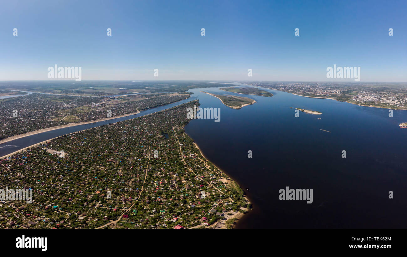 Aerial view on small town hi-res stock photography and images - Alamy