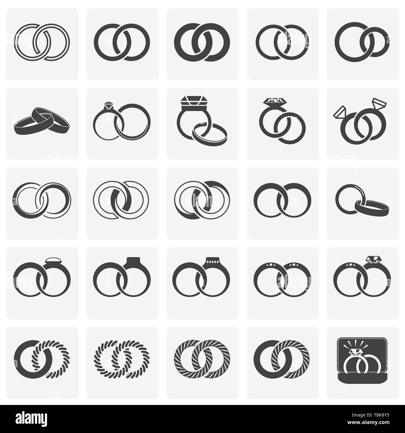 Wedding ring icons set on background for graphic and web design. Simple ...