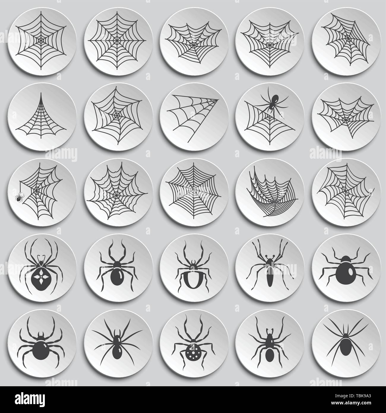 Spider related icons set on background for graphic and web design ...