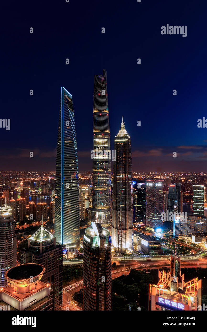 High rise building lujiazui global financial center hi-res stock ...