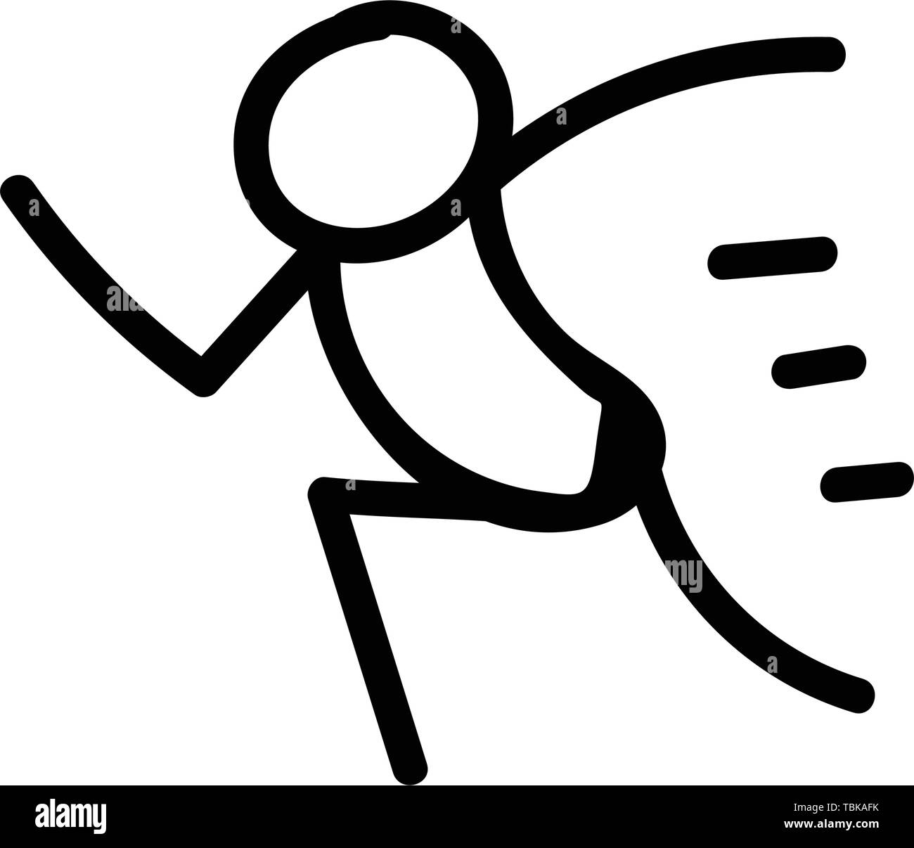 Stick People Running Clipart