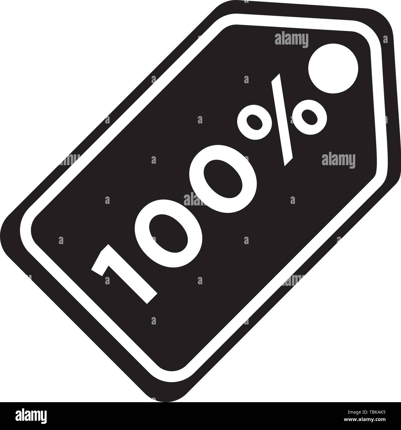 Sale tags icon - 100 percent - Glyph style design - vector illustration ...