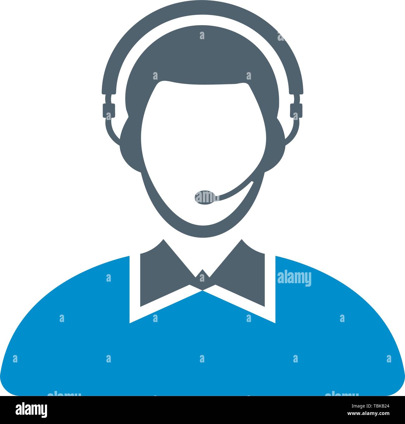 Customer support icon blue Stock Vector Image & Art - Alamy