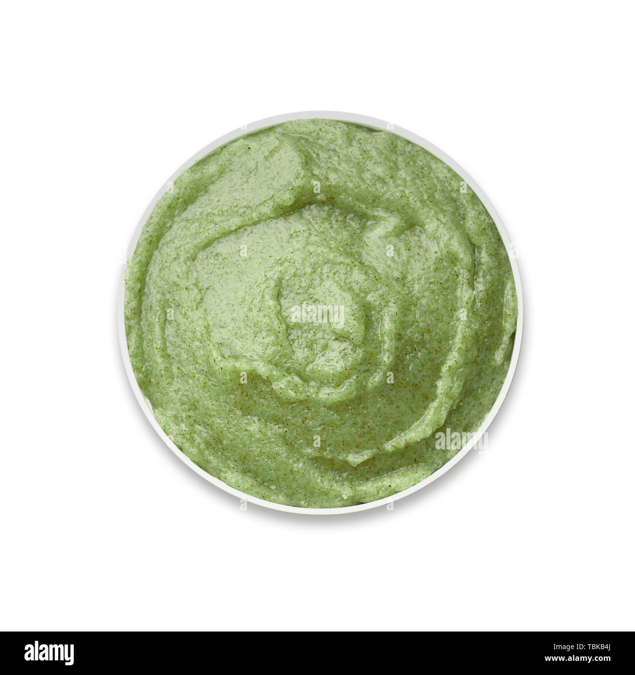 Jar of sugar scrub on white background Stock Photo - Alamy