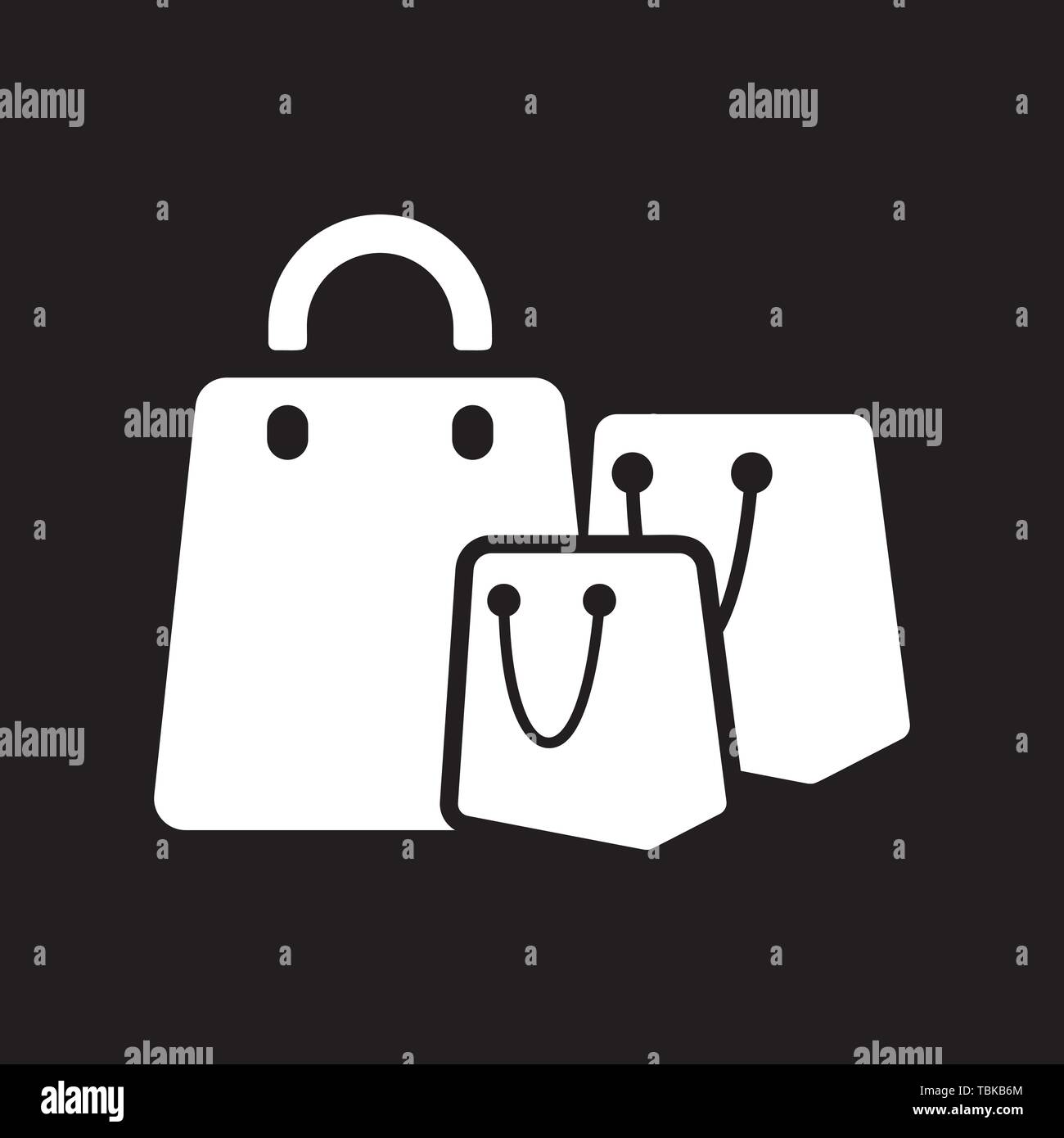 Three shopping bag icon white Stock Vector Image & Art - Alamy