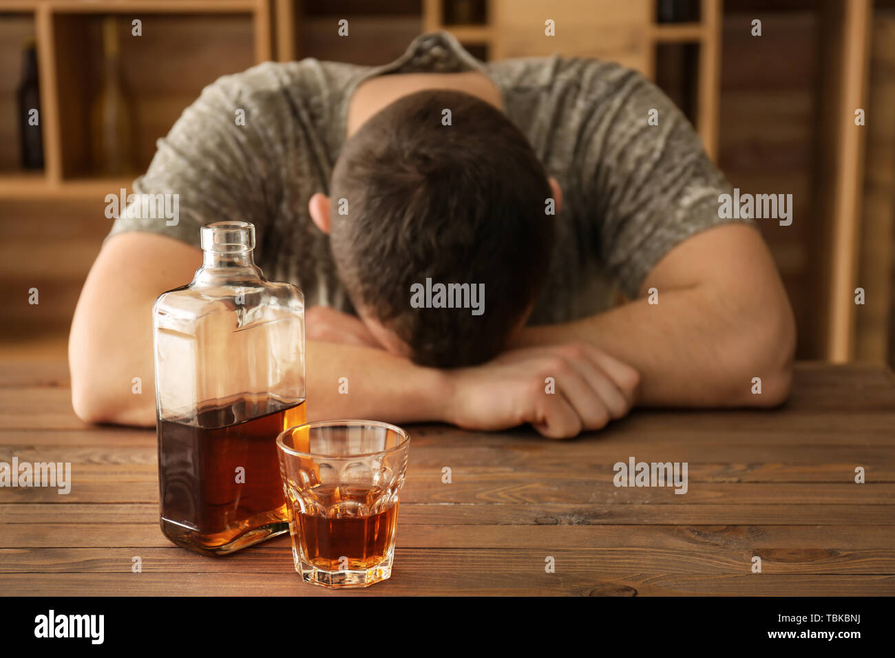 Drunk man sleeping bar hi-res stock photography and images - Alamy