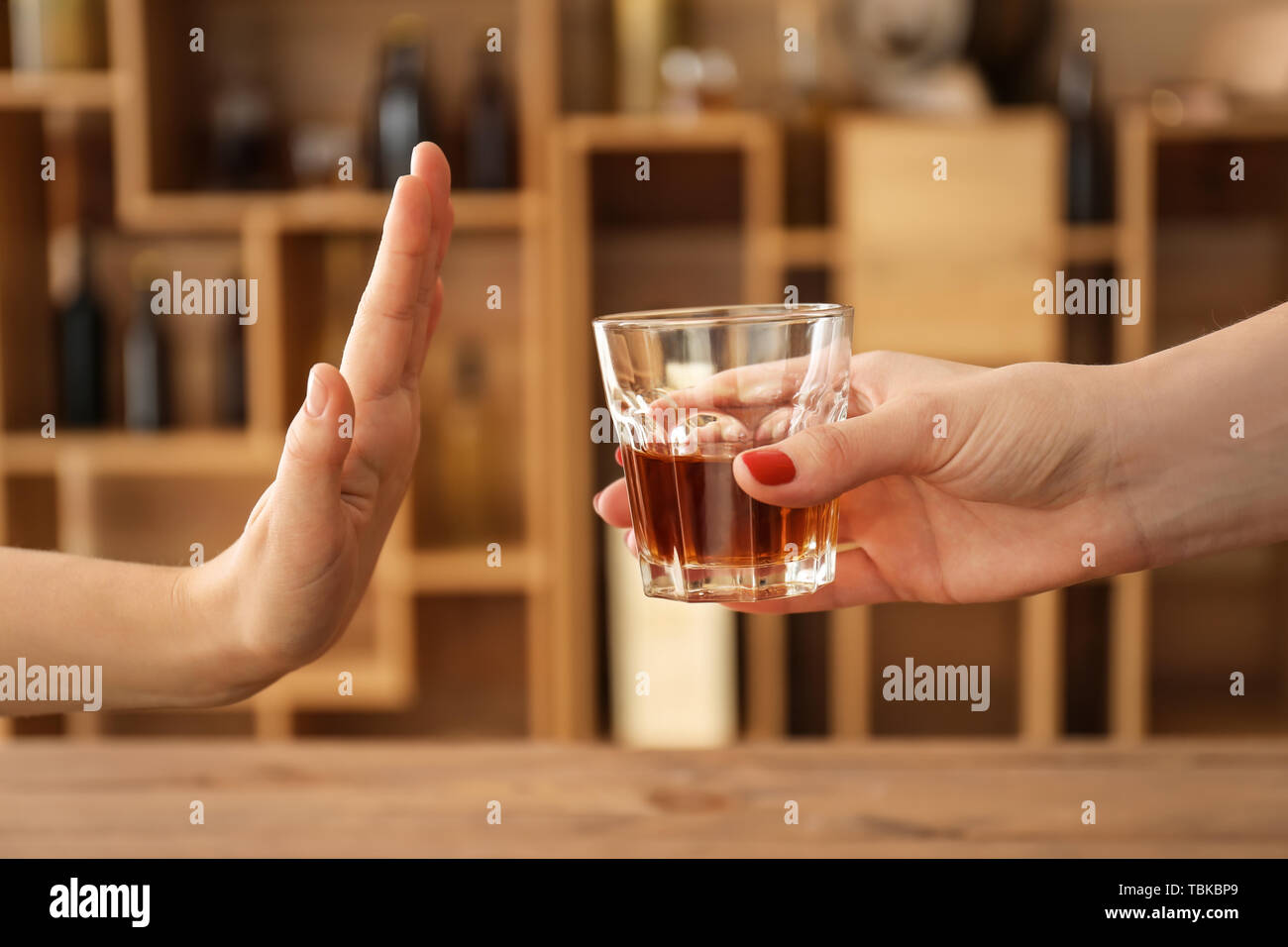 Woman rejecting man at bar hi-res stock photography and images - Alamy