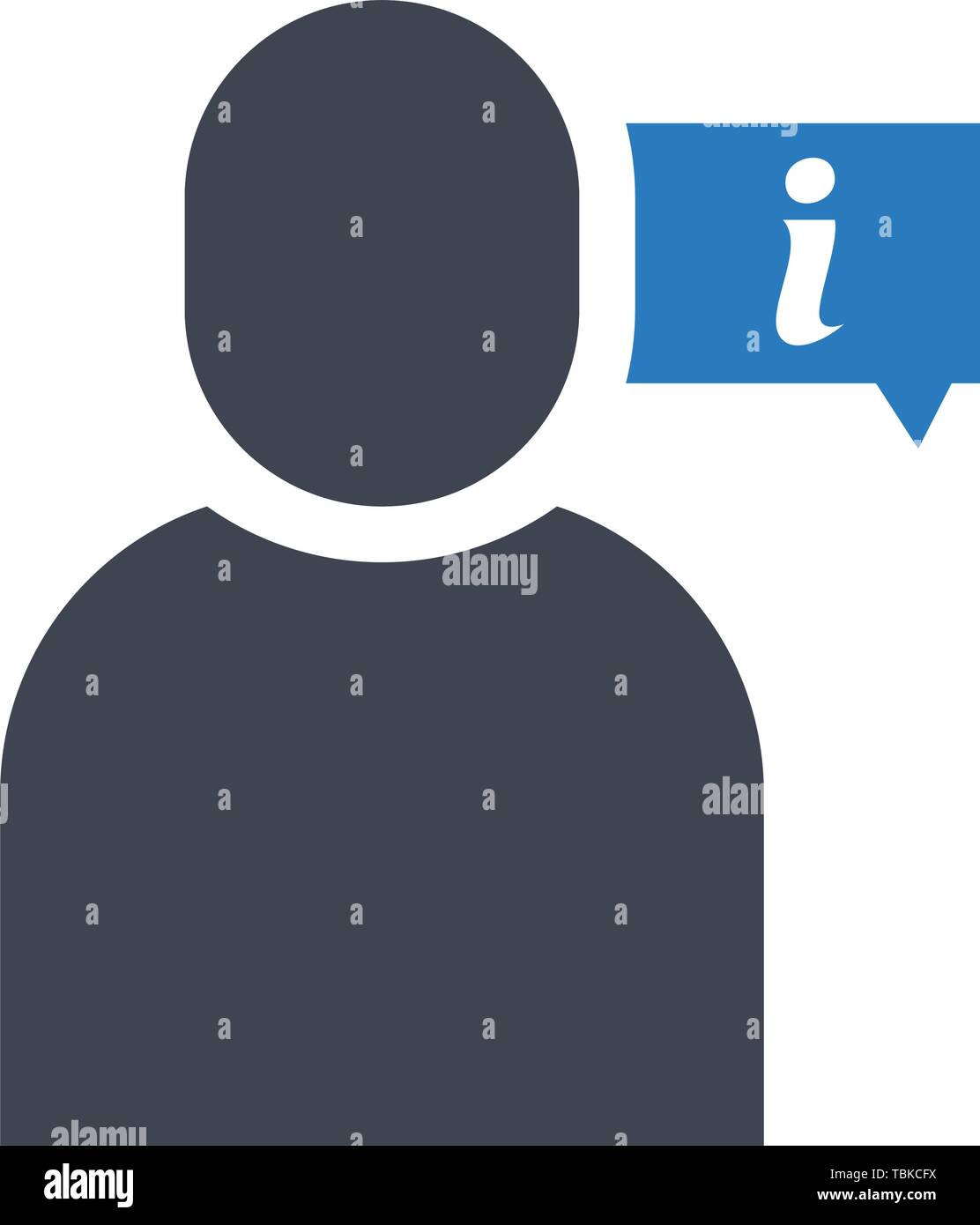 Customer support information icon vector - blue Stock Vector Image ...